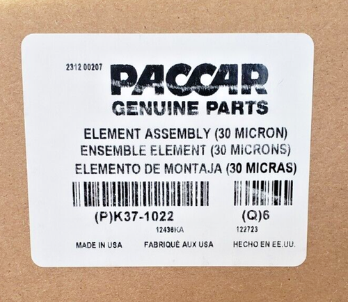 ~ BRAND NEW BOX of 6- GENUINE PACCAR FUEL FILTER ELEMENT ~ 30 MICRONS ...