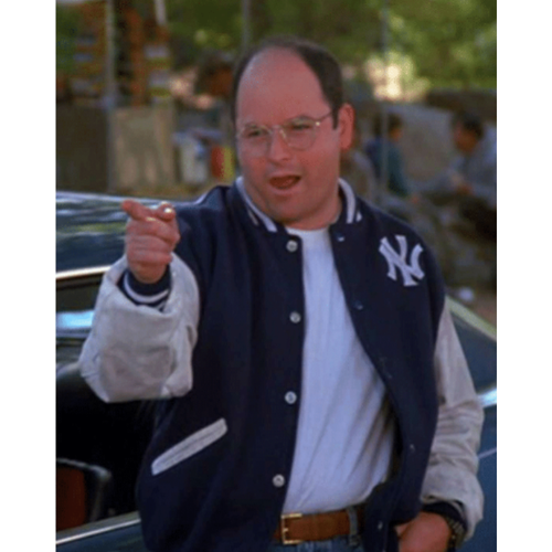 Seinfeld Jason Alexander Yankees Letterman Varsity Jacket - Navy Blue ...