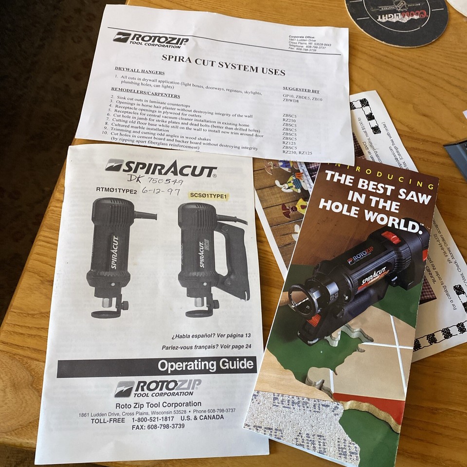 Roto Zip SCS 01 Spiral Saw Rotary Cut Out Tool 4 Amp 3000 Rpm With Case ...