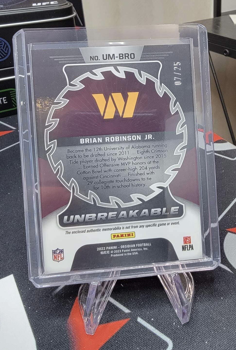 2022 Obsidian Brian Robinson Jr Unbreakable Patch /25 B159 3 color ...