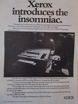 1973 PUB XEROX TELECOPIER 410 TRANSCEIVER ORIGINAL AD | eBay