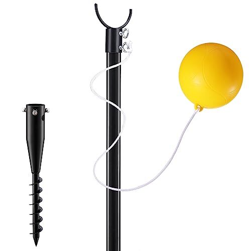 Tetherball Ball and Rope, Tetherball Pole Set Equipment with In-Ground ...