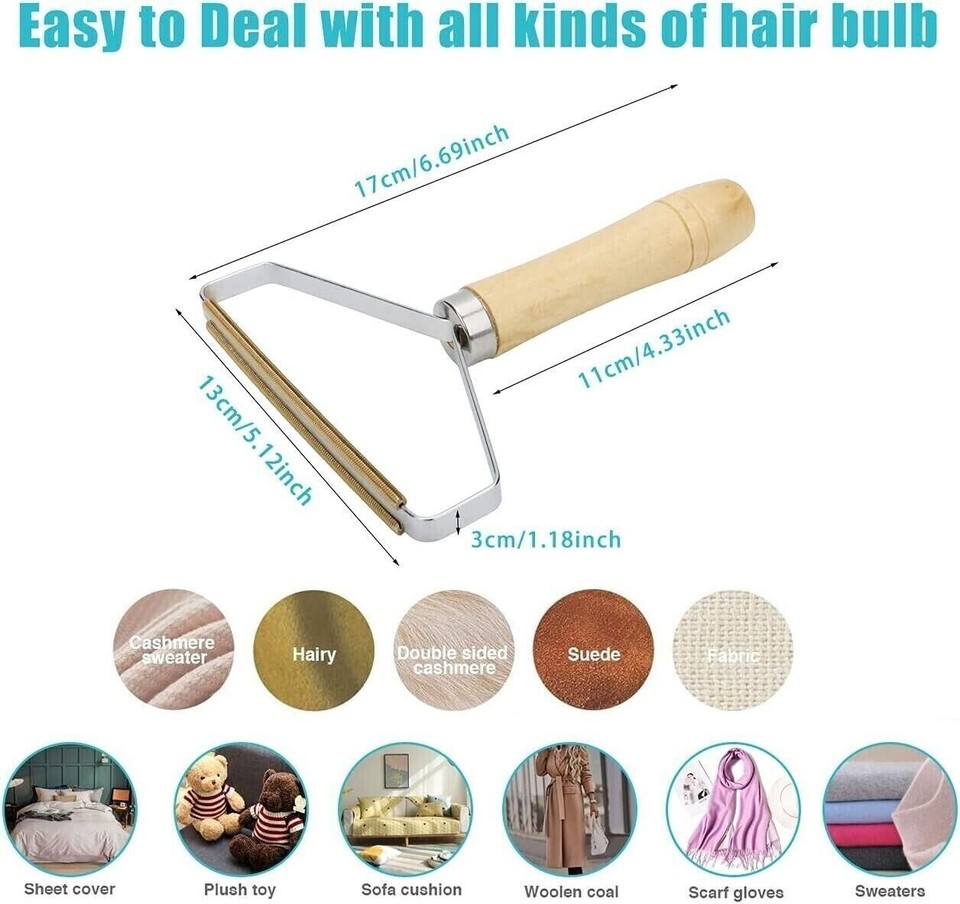 2 X Lint Remover - Carpet Scraper Shaver, Pet Hair Remover Dog Cat Fur ...