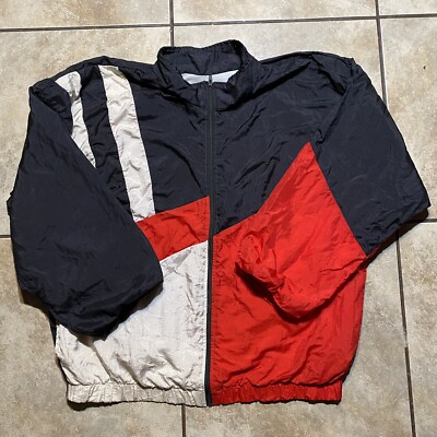 Vintage 90s Y2K Style Unique Sales Co Windbreaker Color Block Mock Neck ...