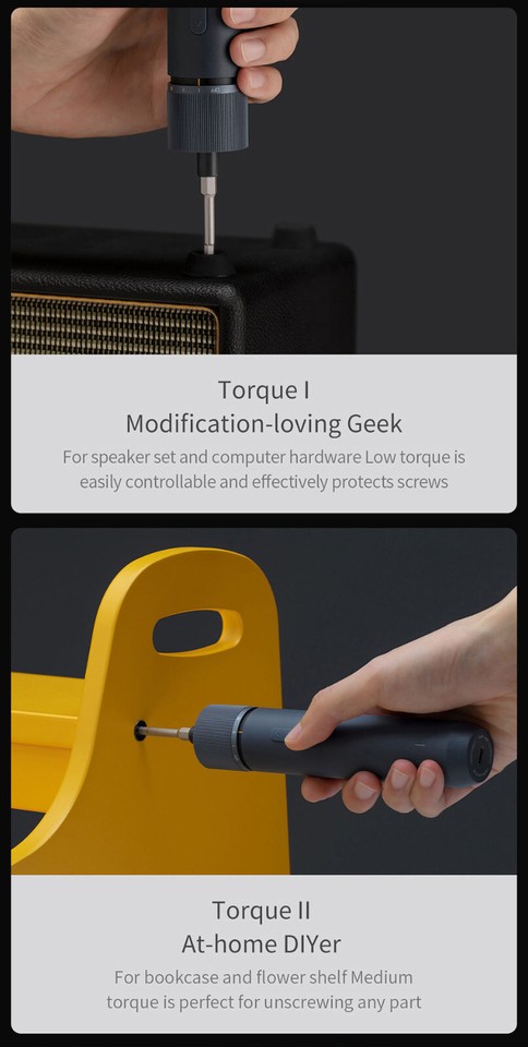 HOTO Electric 3.6V Cordless Screwdriver Set All-in-One Design S2 Steel ...