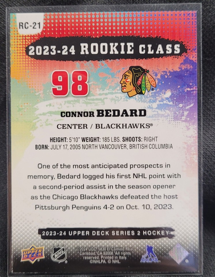 2023-24 Connor Bedard Rookie Class Red Rookie RC-21 | eBay