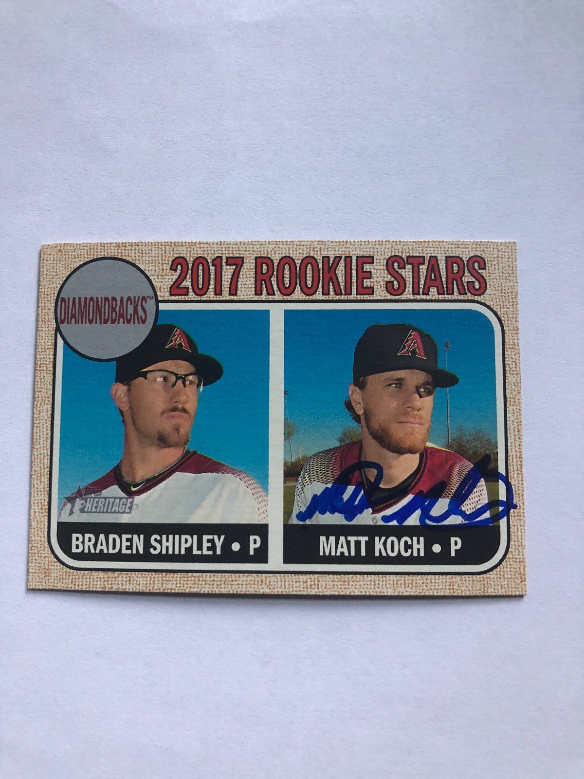2017 Topps Heritage Matt Koch #384 Auto Signed Autograph Diamondbacks ...