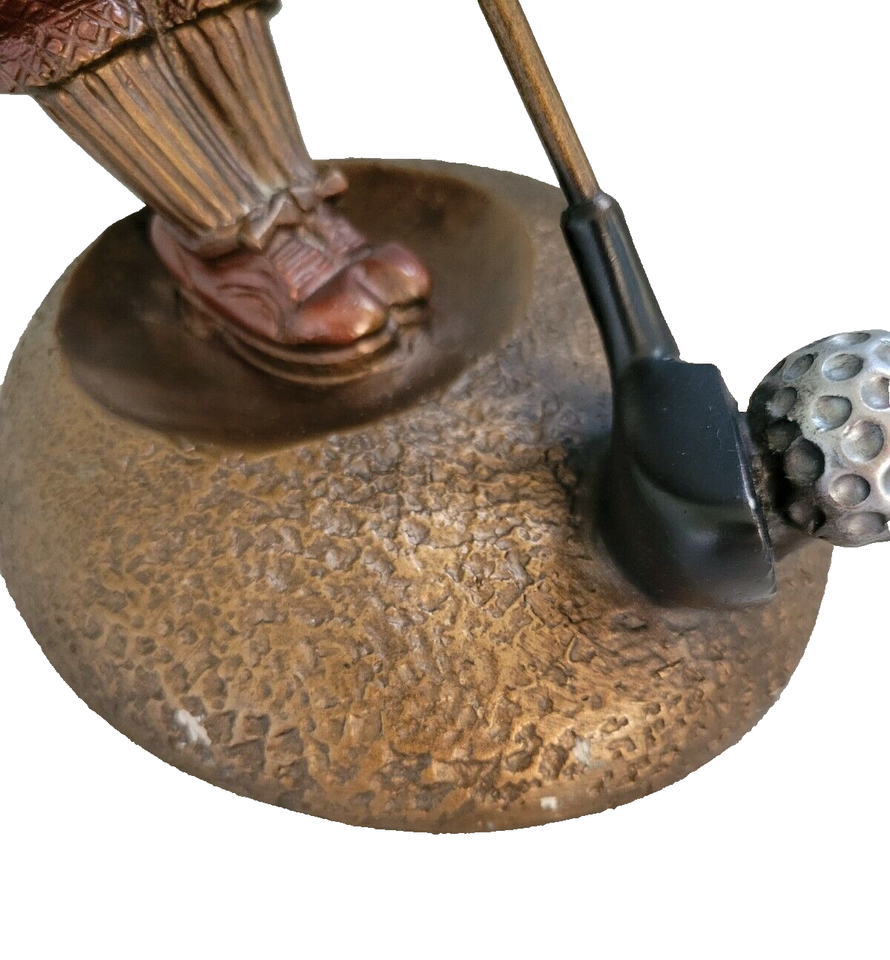 1999 Austin Sculpture Bronze Tone Golf Ball Head Golfer | eBay