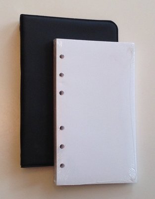 Little Black 6-Ring Binder with 3-1/2" x 6" Pack of 100 Blank Sheets 4 ...