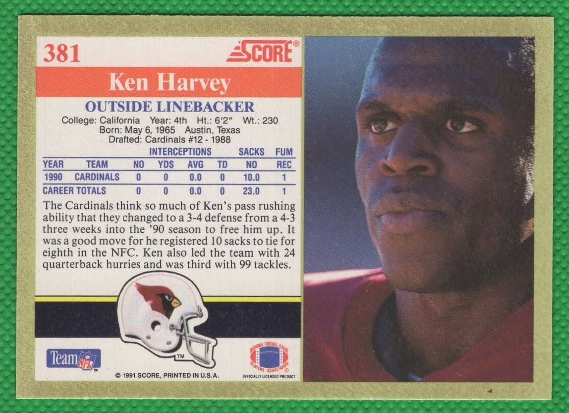 1991 Score - #381 Ken Harvey for sale online | eBay
