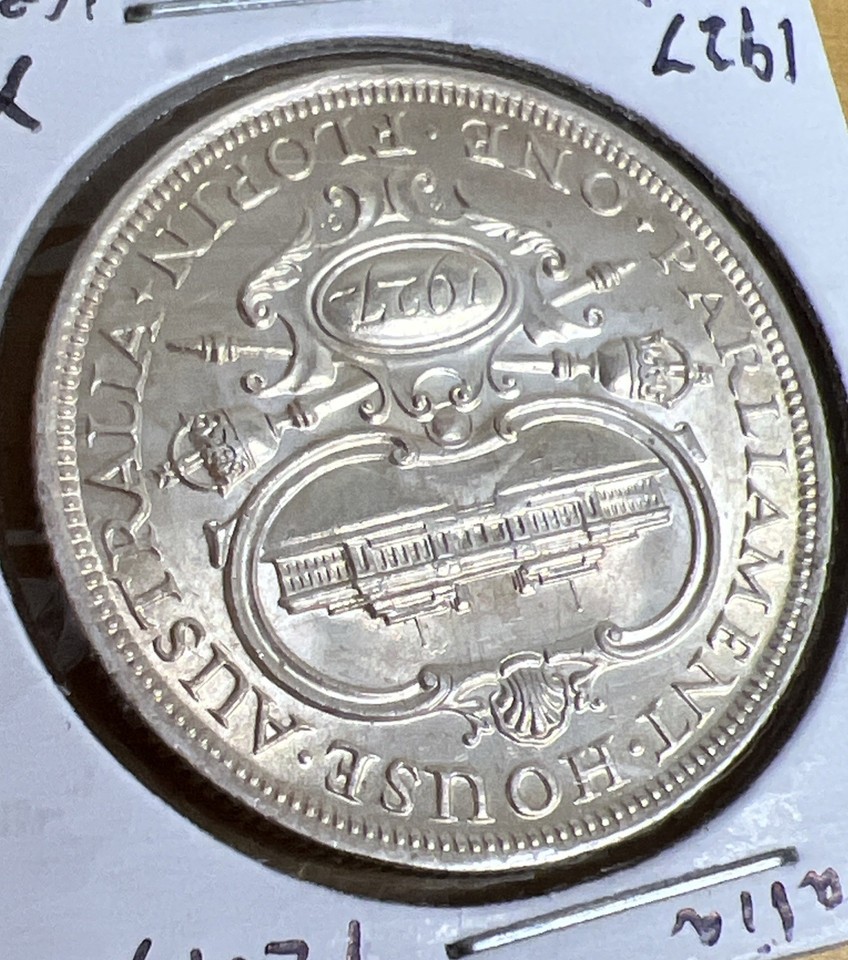 1927 Florin Coin - Extremely Fine - Silver George V Parliament 8 Pearls ...