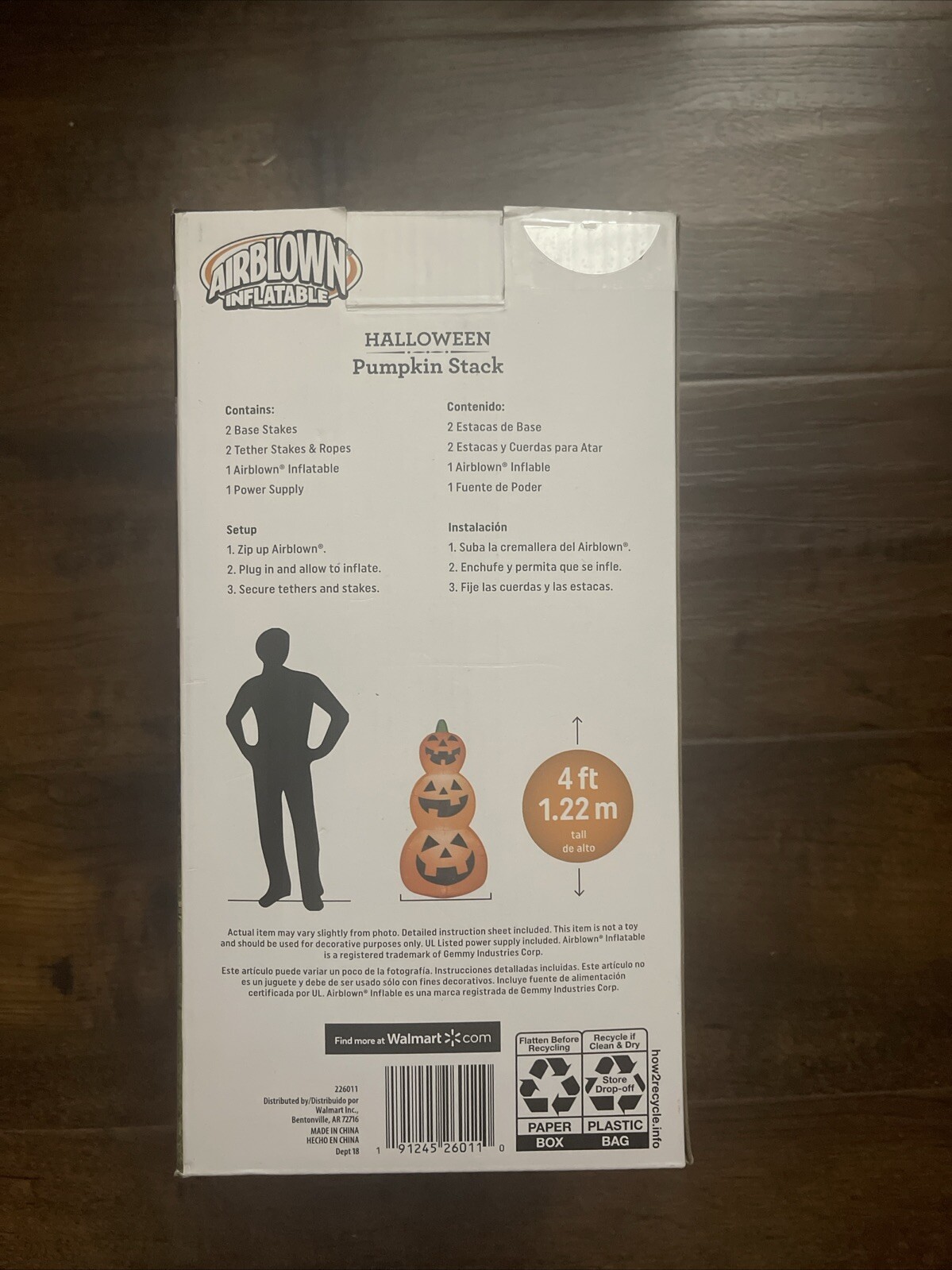 Halloween 4 FT Airblown Inflatable Light up LED Pumpkin Stack 3 Gourds ...