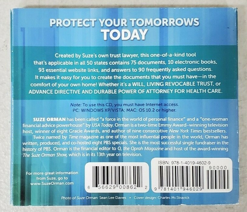 Protect Your Tomorrows Today Must Have Documents CD-ROM Suze Orman ...