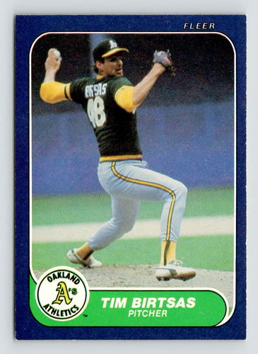 1986 Fleer Card, #412 Tim Birtsas, Oakland Athletics Rookie | eBay