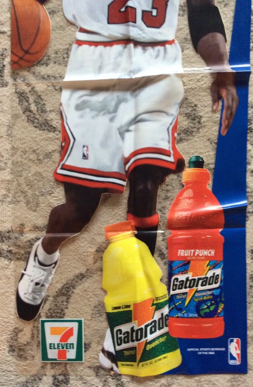 MICHAEL JORDAN GATORADE 7/11 WINDOW CLING 3 FT EXTREMELY RARE SHIPS ...