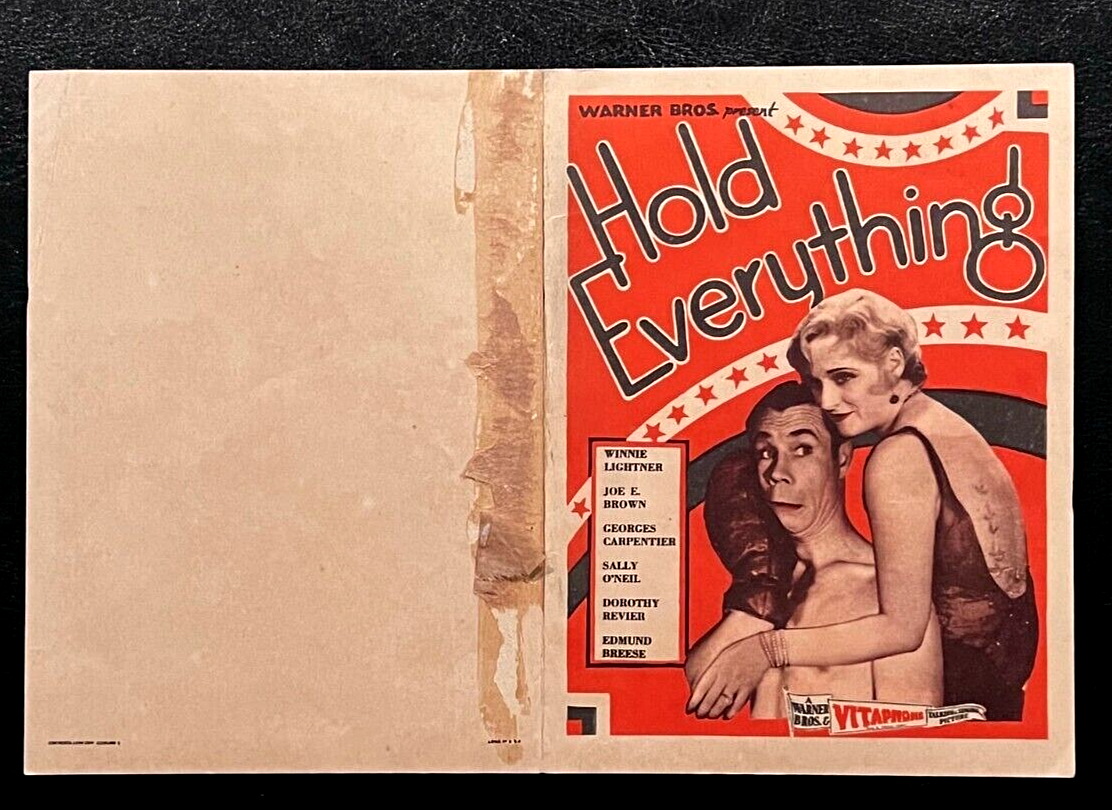 HOLD EVERYTHING 1930 MOVIE HERALD, WINNIE LIGHTNER, JOE E. BROWN | eBay