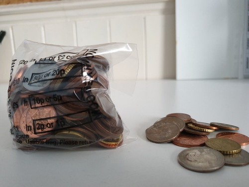 Plastic Coin Bags UK SELLER Reusable Money Bag No Mixed Bank Clear Cash ...