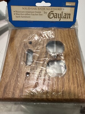 Vintage NOS Solid Oak Outlet Covers Combo Switch Plates Wooden Cottage ...