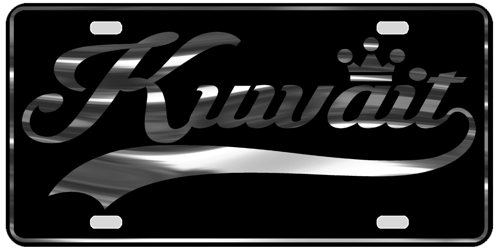 Kuwait License Plate All Mirror Plate & Chrome and Regular Vinyl ...