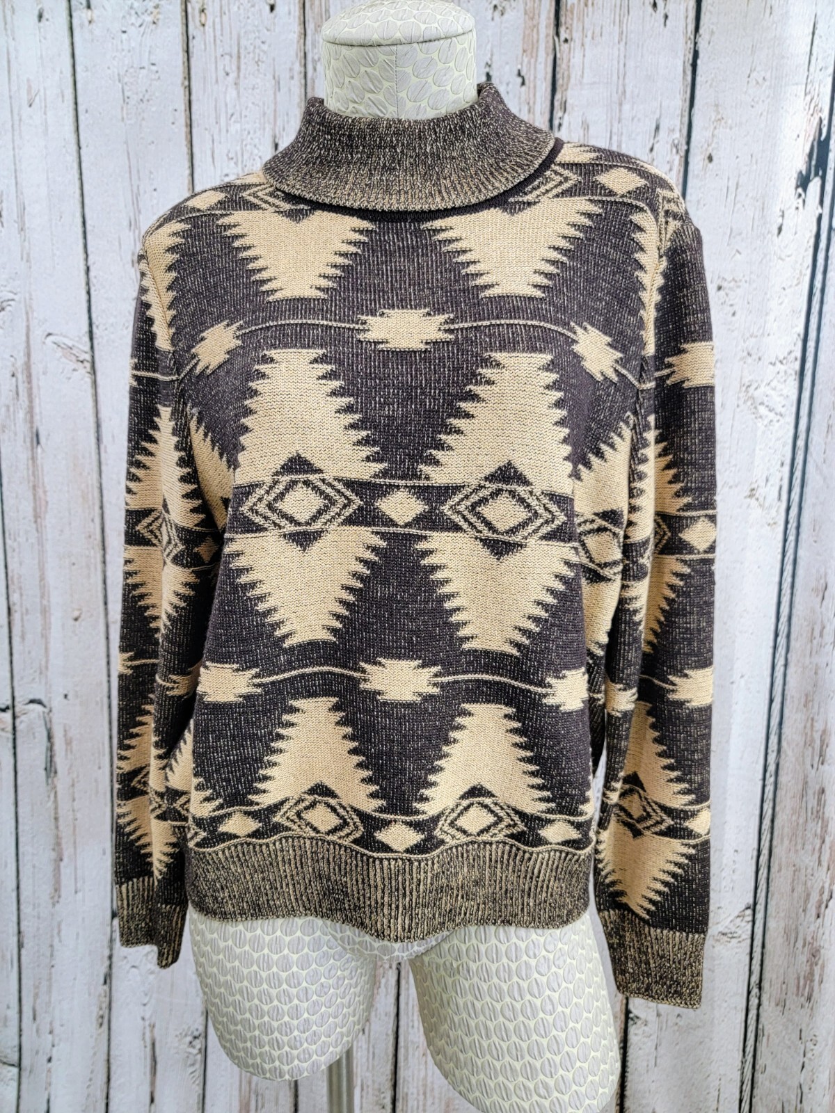 KSD Women's Medium St. John Aztec Pattern Knit Turtle… - Gem