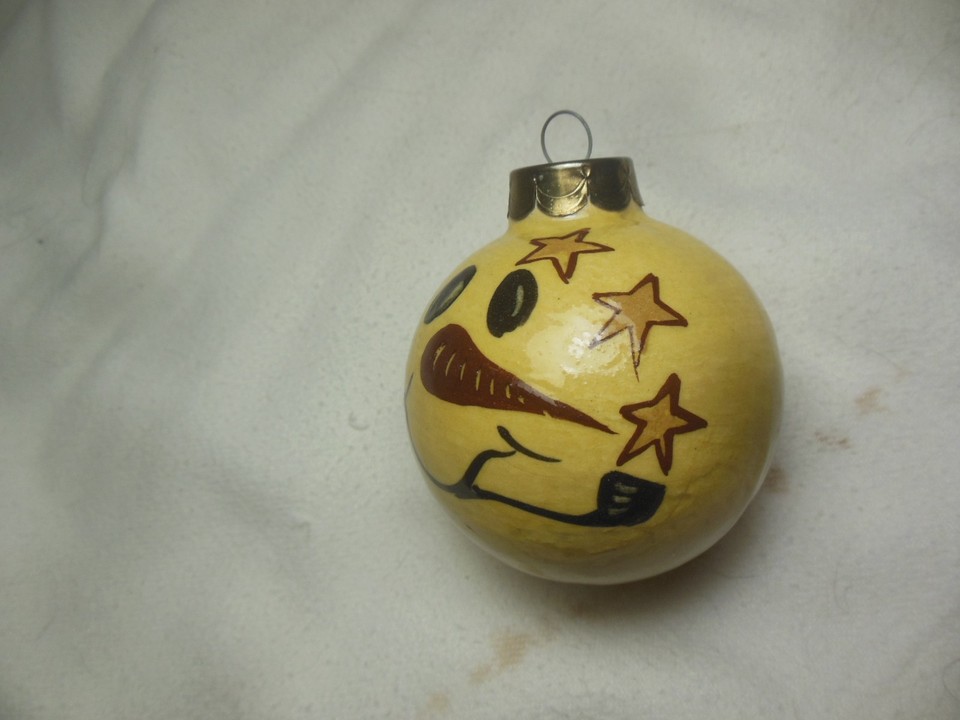 Eldreth (?) Pottery Yellow Snowman Carrot Star 2.5" Primitive Christmas ...