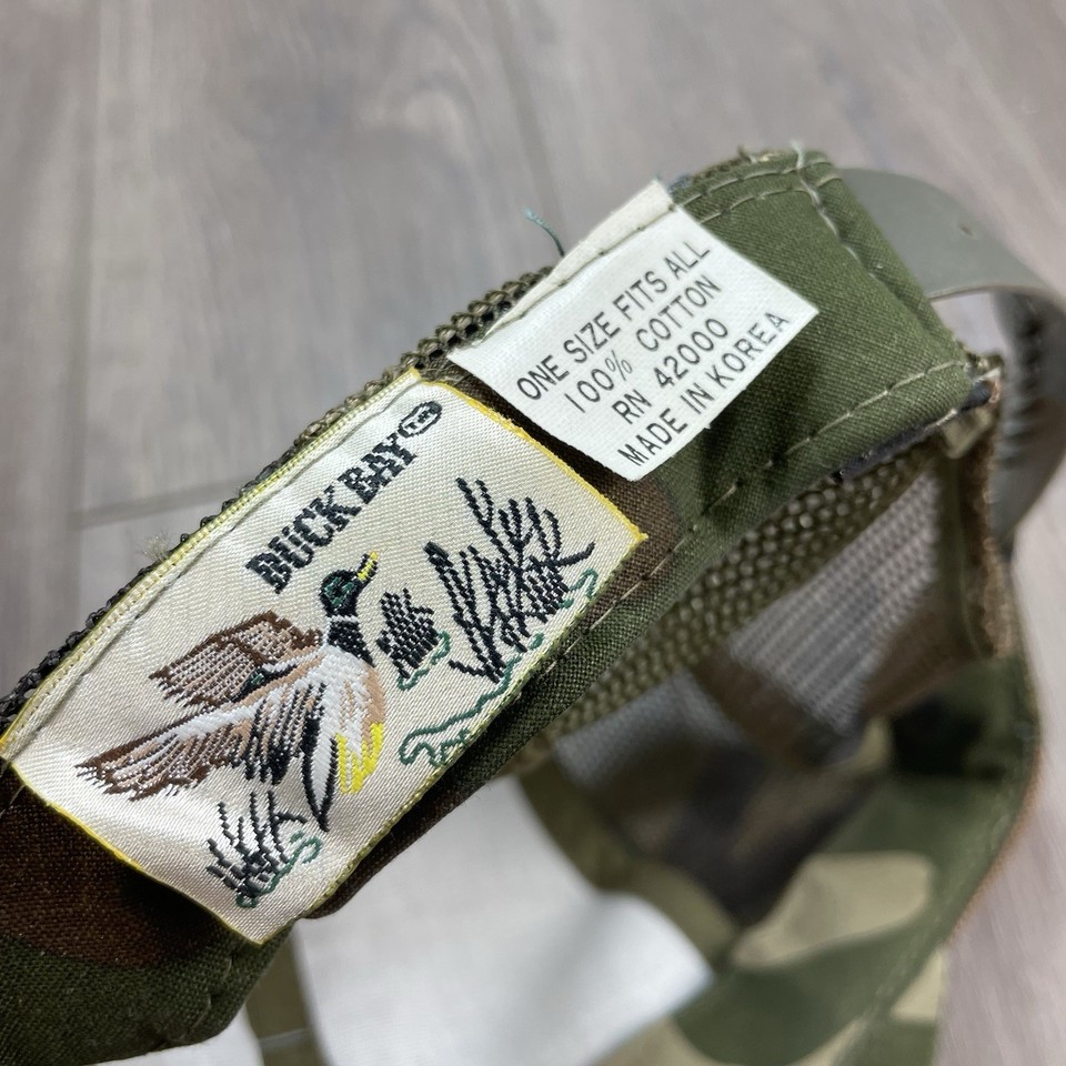 Vintage Camouflage Mesh Trucker Hat Camo Hunting Need Raise Button Pin ...