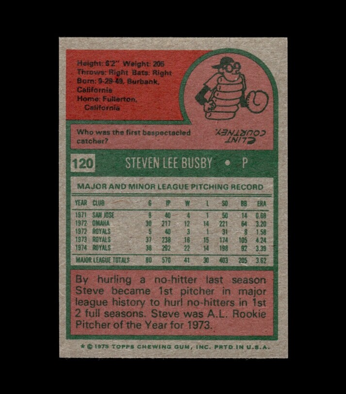 1975 Topps Mini Set-Break #120 Steve Busby NM-MT OR BETTER *GMCARDS* | eBay