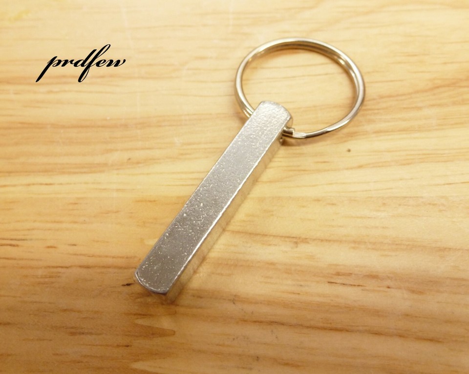 Aluminum 1/4" 4 sided Key Chain Bar includes 1" ring Lot of 5. Hand ...