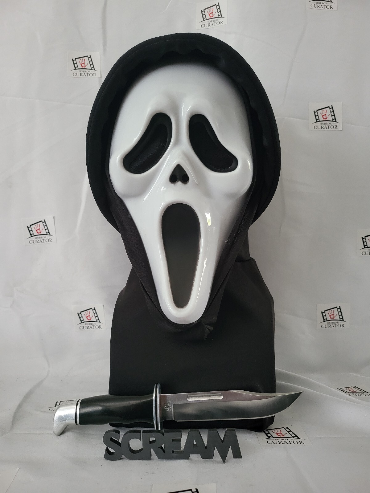 Scream Mask Knife Prop Buck 119 Display Horror Costume Movie Fun World ...