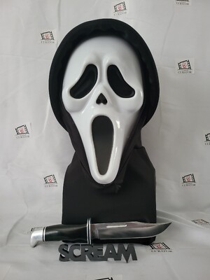 Scream Mask Knife Prop Buck 119 Display Horror Costume Movie Fun World ...