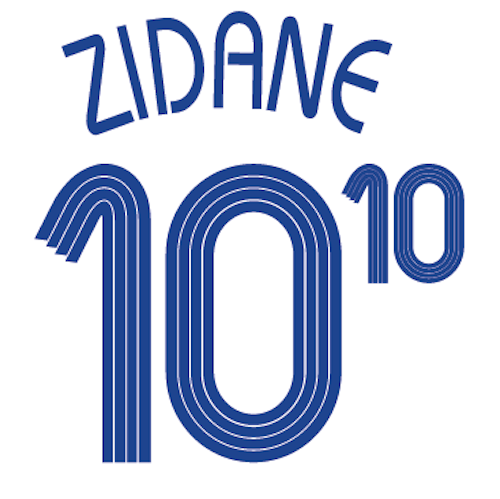 France Zidane Nameset 2006 Shirt Soccer Number Letter Heat Print ...