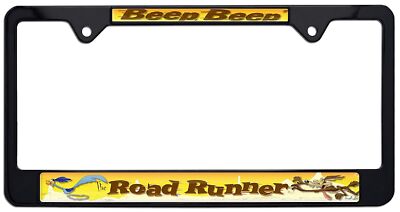 Road Runner Black Metal License Plate Frame | eBay