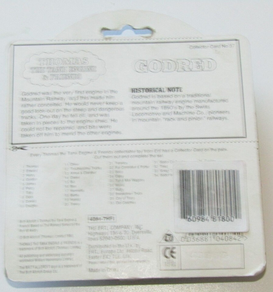 ERTL Thomas the Tank Engine & Friends GODRED Train sealed on original ...