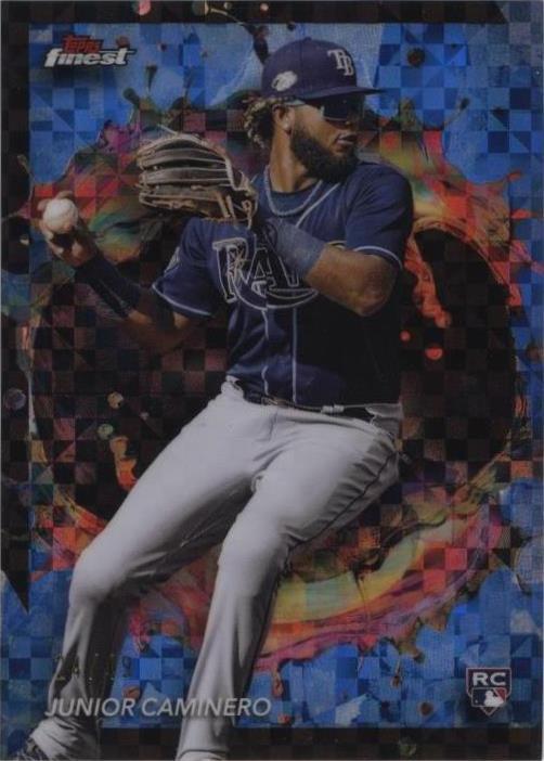 2024 Topps Finest - Rare Junior Caminero #203 Blue Checkerboard ...