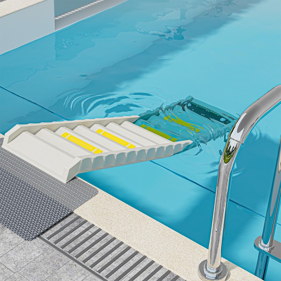 Foldable Dog Pool Ramp with 33" Legs for Free Height Adjustment,Safe ...