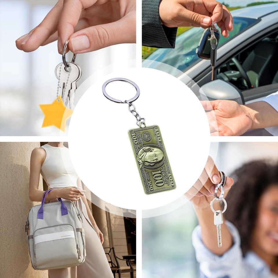 1pcs $100 Dollar Bills Charms Keychain Money Keyring Bag Clip Women Men ...