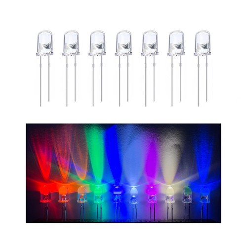 100PCS 5mm LED Diode Light Assortment Kit - 10 Colors x 10pcs Diodes ...