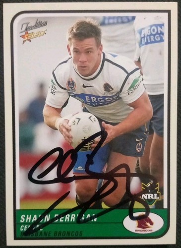 Shaun Berrigan Brisbane Broncos Signed Autograph 2005 Select NRL Card ...