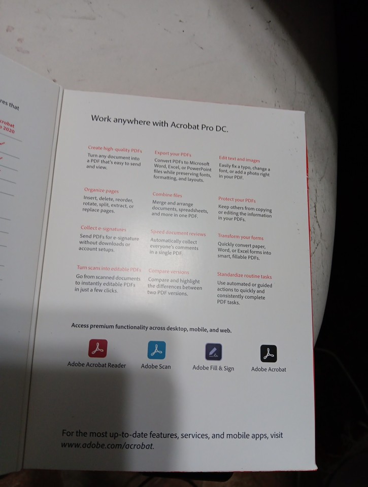 Adobe Acrobat Pro DC 2020 Upgrade 3 Years Subscription PDF for Windows ...