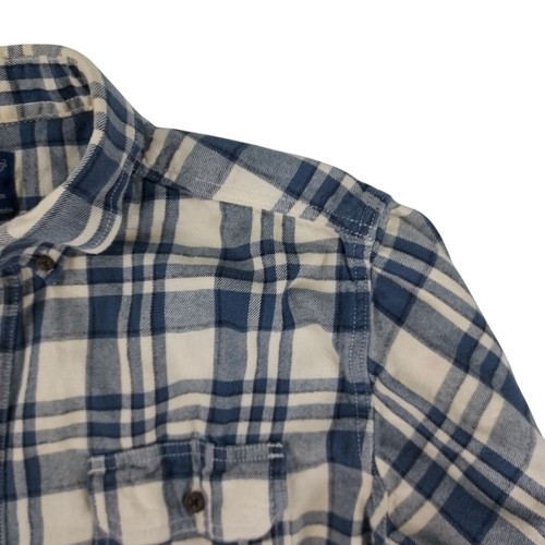 Faded Glory Flannel Shirt Mens XL 46-48 Plaid Blue White Blue Button Up ...