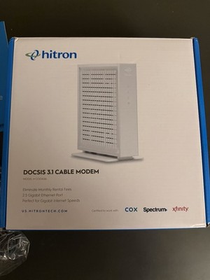 Hitron CODA56 DOCSIS 3.1 Cable Modem White Ethernet Cox Spectrum ...