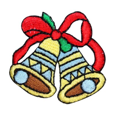 ID 8185A Festive Bells Ring Patch Christmas Chime Embroidered Iron On ...