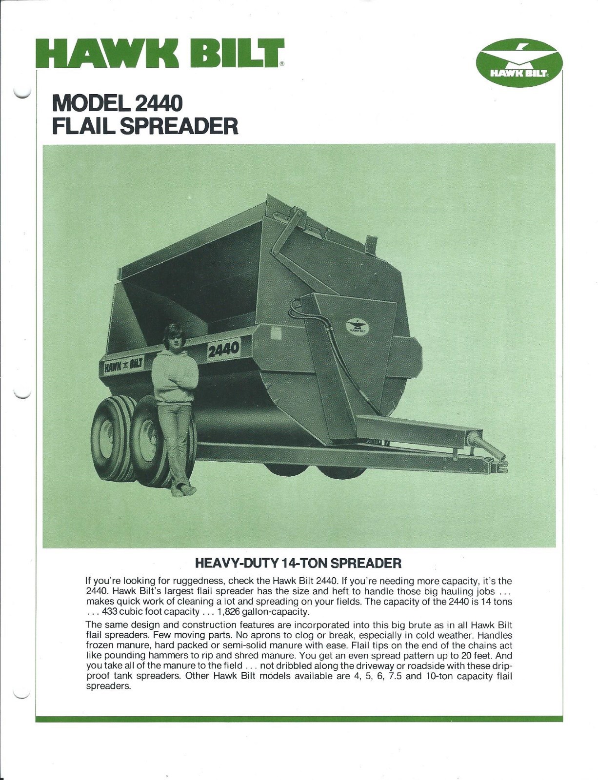 Farm Equipment Brochure - Hawk Bilt - 2440 - Flail Manure Sprader ...