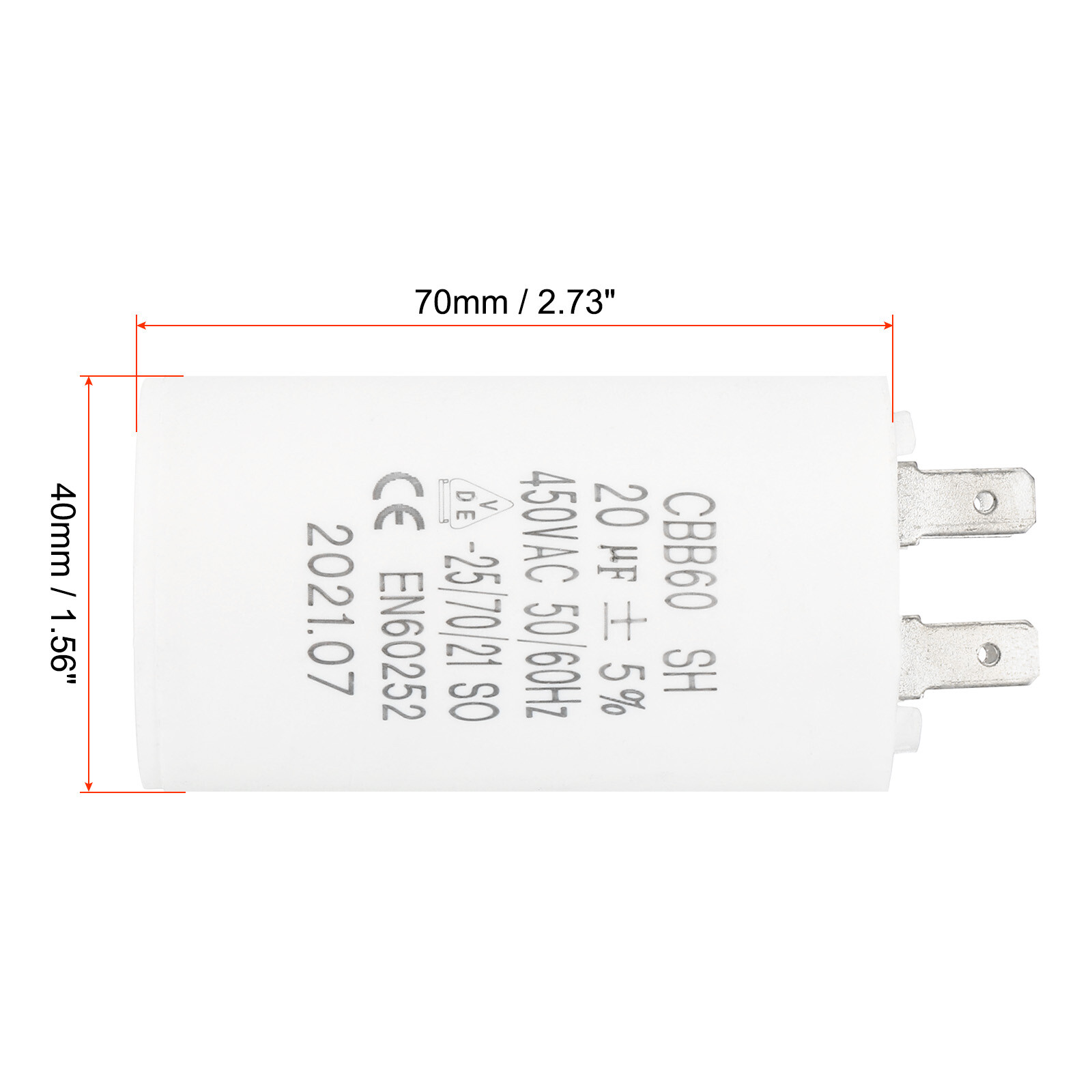 3Stk CBB60 20uF Laufen Kondensator AC 450V 4 Stifte 50/60Hz Zylinder ...