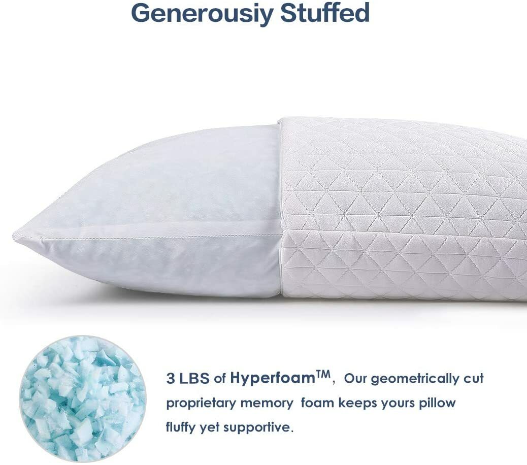 Memory Foam Fill Adjustable Loft Bed Pillow for Sleeping Washable ...