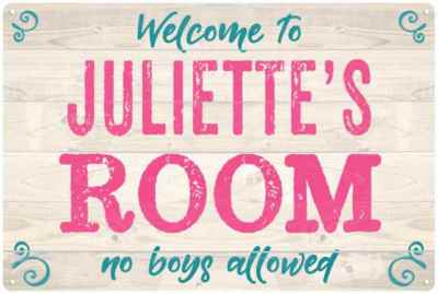 JULIETTE'S Room Kids Bedroom Sign Personalized Metal Sign 108120089207 ...