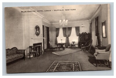 Vintage 1941 Advertising Photo Postcard Blue Parlor Hotel Lenox Buffalo ...