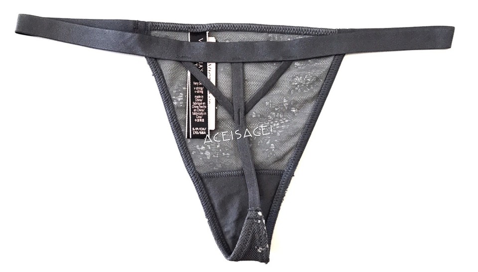 SOLD OUT!NWT* Victoria's Secret VERY SEXY FLORAL*MESH V-STRING--GRAY ...