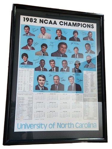 RARE Vintage 1982 UNC Champions Basketball Poster Calendar Michael ...