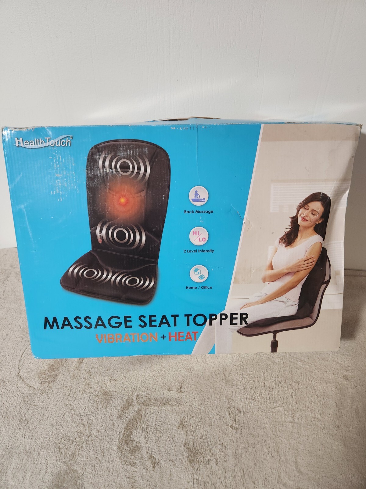 Health Touch Massage Seat Topper Heat Vibration Massager Pain Relief | eBay